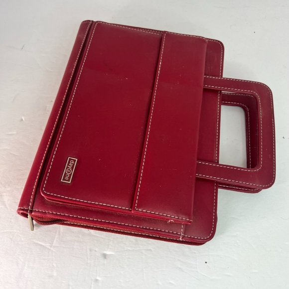 Day One | Accessories | Vintage Day One Red Leather Planner No Calendar ...